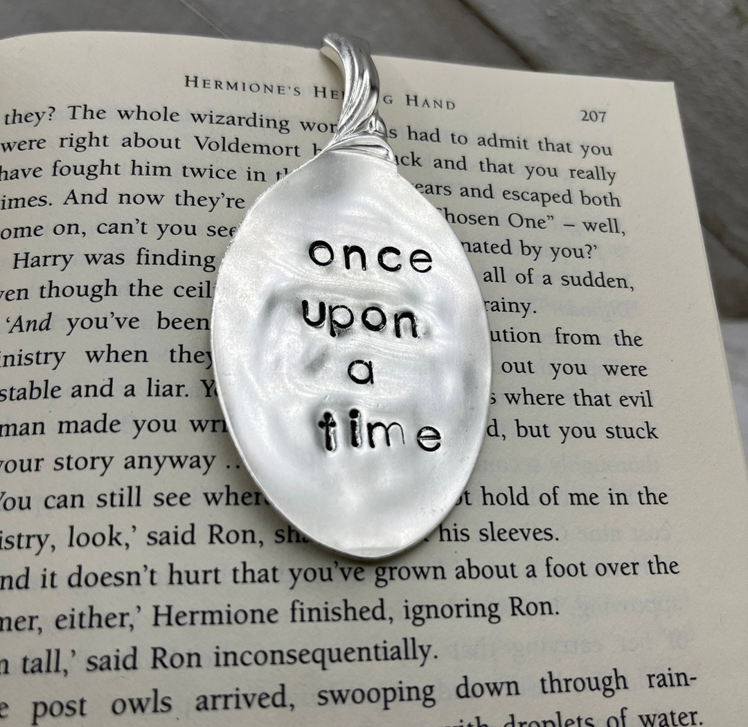 Hand Stamped Bookmark Repurposed Antique Silver Plated Spoon Vintage ...