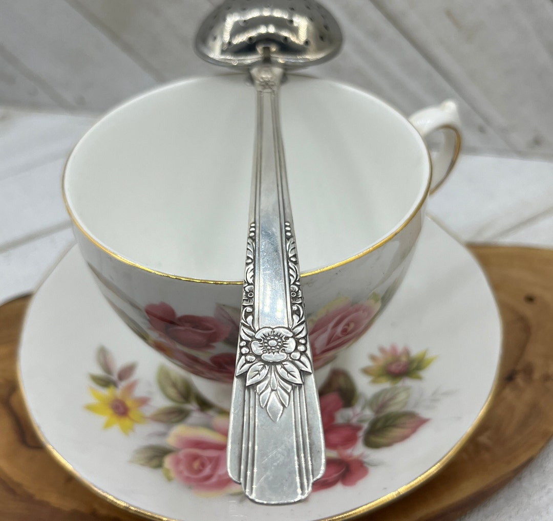 Vintage Silver Tea Strainer Loose Leaf Silver Tea Infuser Antique ...