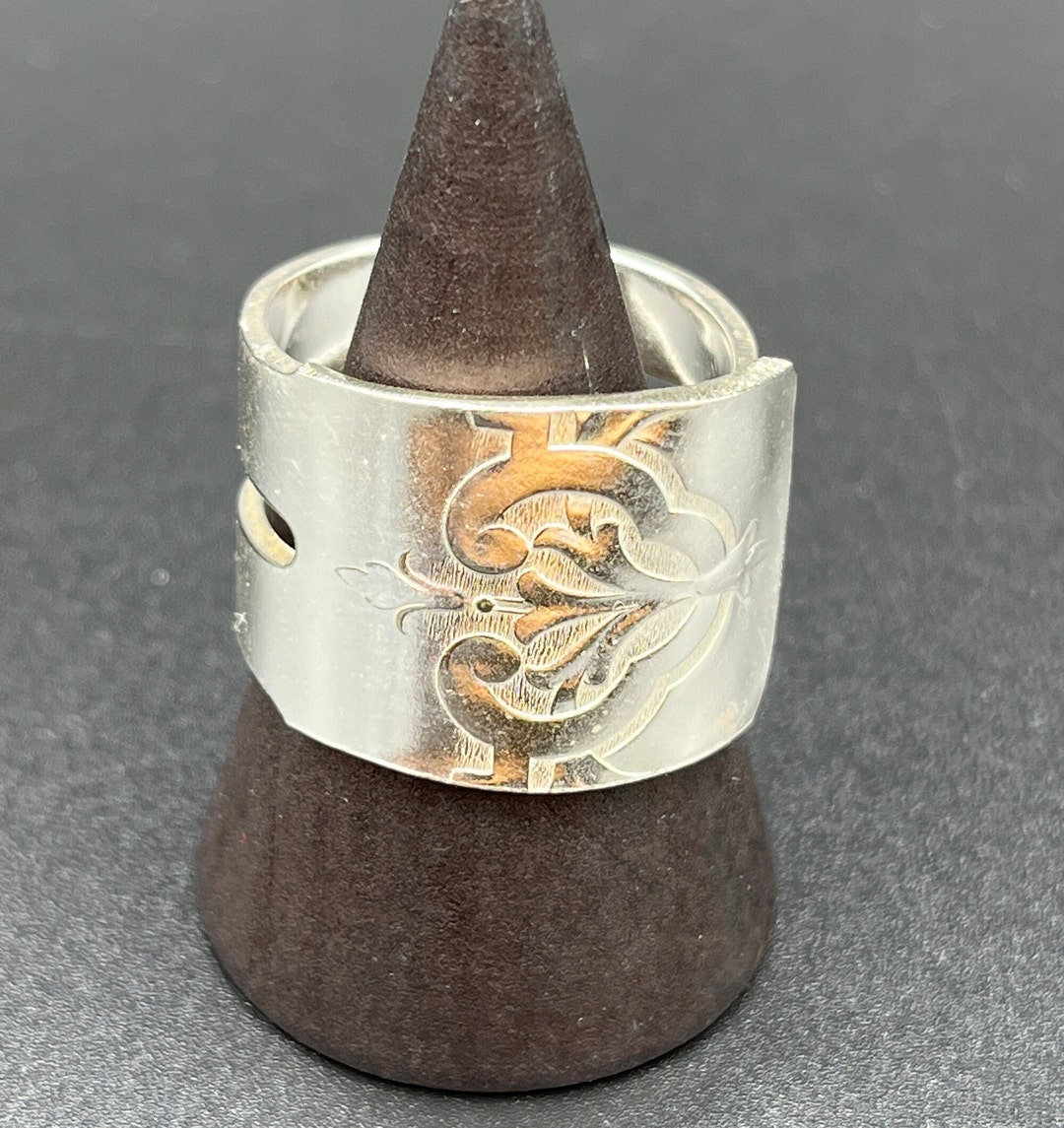 Silver Wrap Ring Repurposed From Vintage Silver Plated Serving Fork Tines With the Beautiful ...