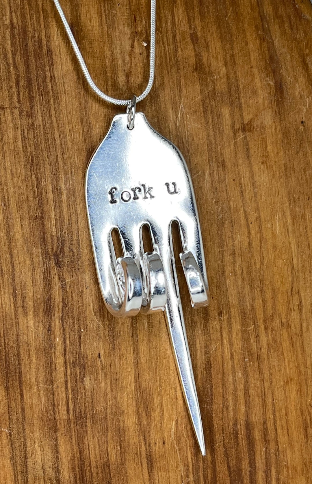 Silver Fork Pendant Made From Vintage Silver Plated Fork. Fork You ...