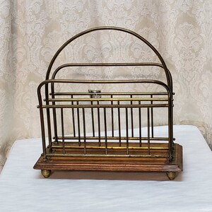 Oak & Brass Hotel Magazine/newspaper Rack/holder/carrier. 3 - Etsy