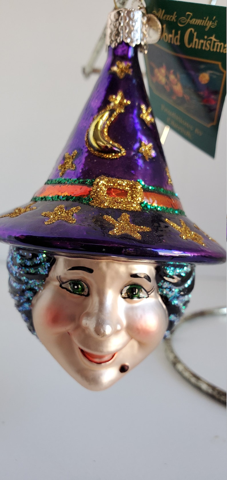 Pair Halloween/holiday Ornaments Witch at Cauldron and Kindly - Etsy