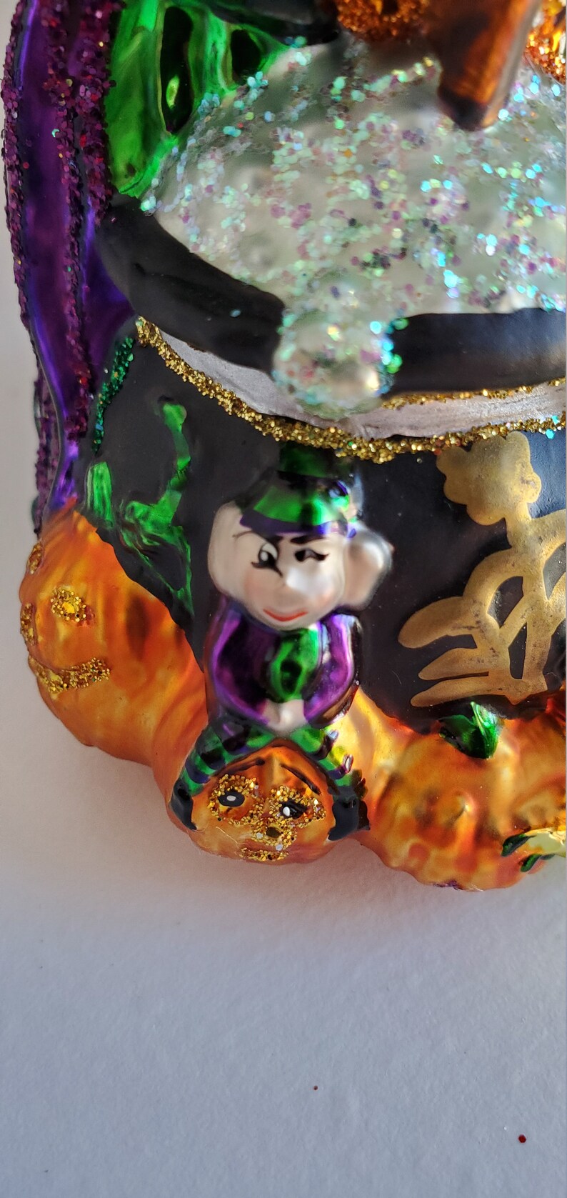 Pair Halloween/holiday Ornaments Witch at Cauldron and Kindly - Etsy