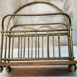 Oak & Brass Hotel Magazine/newspaper Rack/holder/carrier. 3 - Etsy