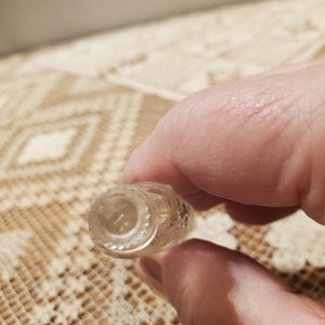 Lady Finger Perfume Bottle, 4 Stacked Hearts Embossed, Metal Cap ...