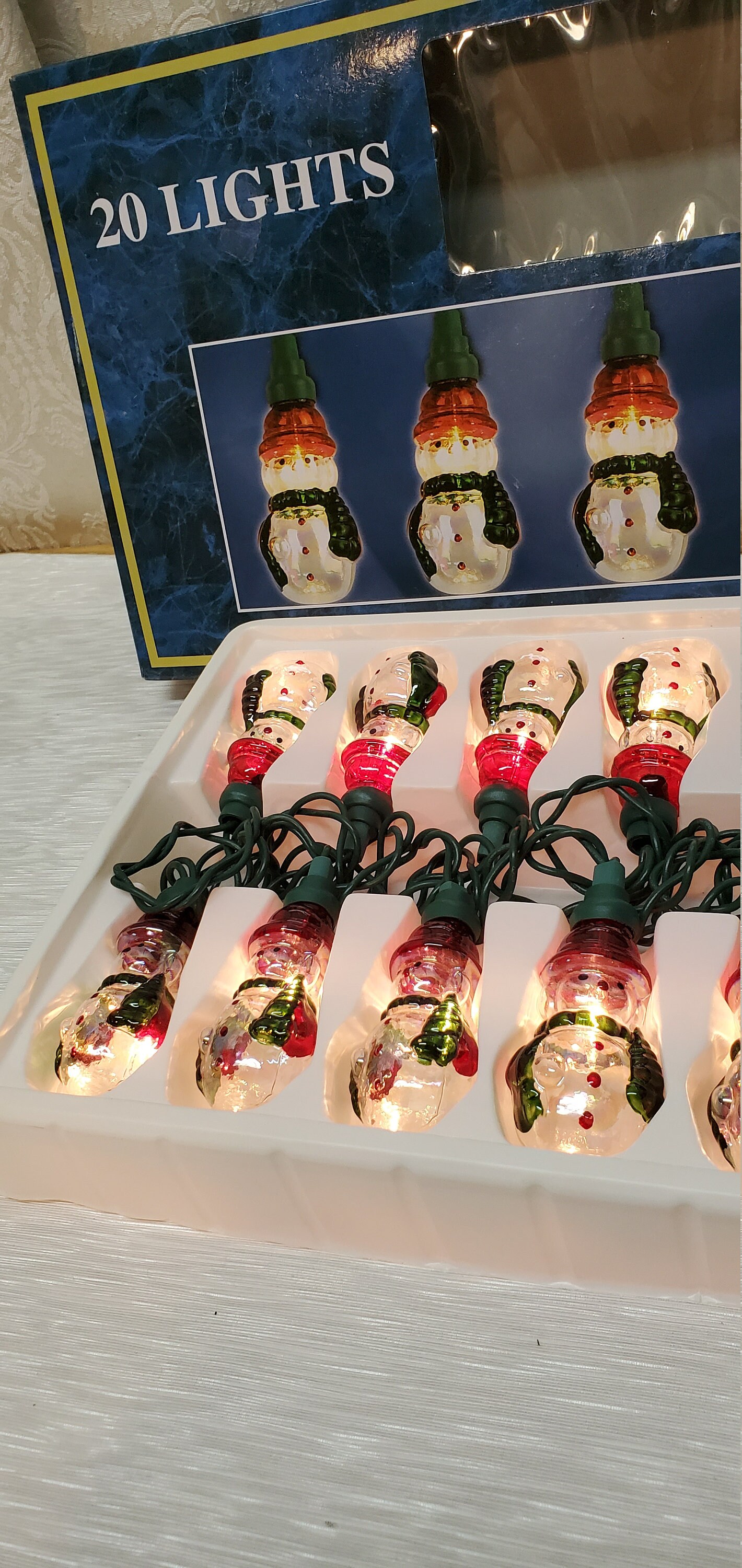 J. Hofert Co. Real Lights 20 Snowmen Christmas Light String | Etsy
