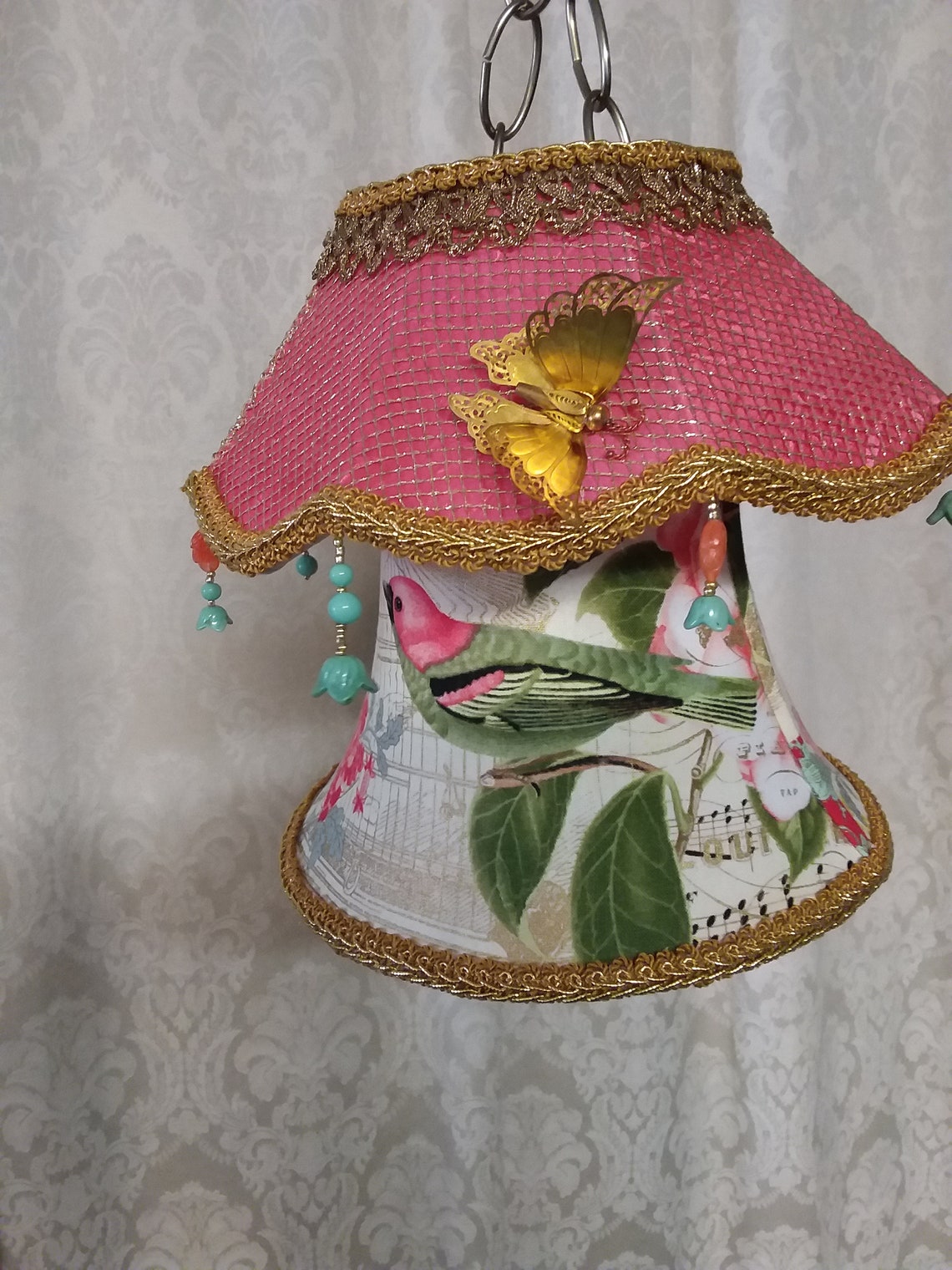 SALE Custom Hand Made 2 Part Bridge Lamp Shade Bird Cage With | Etsy