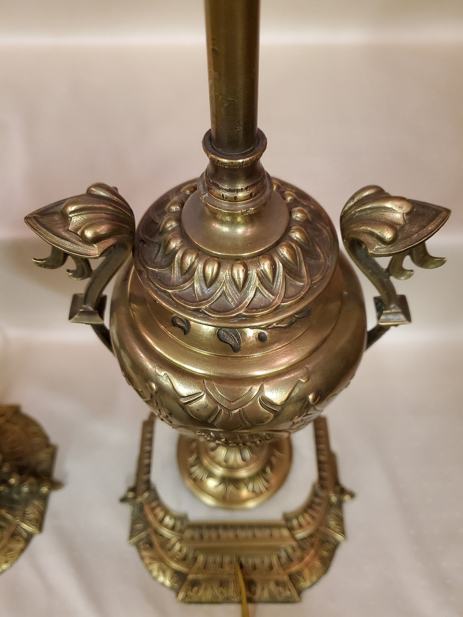 Classic French Louis XIV Empire Cast Brass and Marble Lamps | Etsy