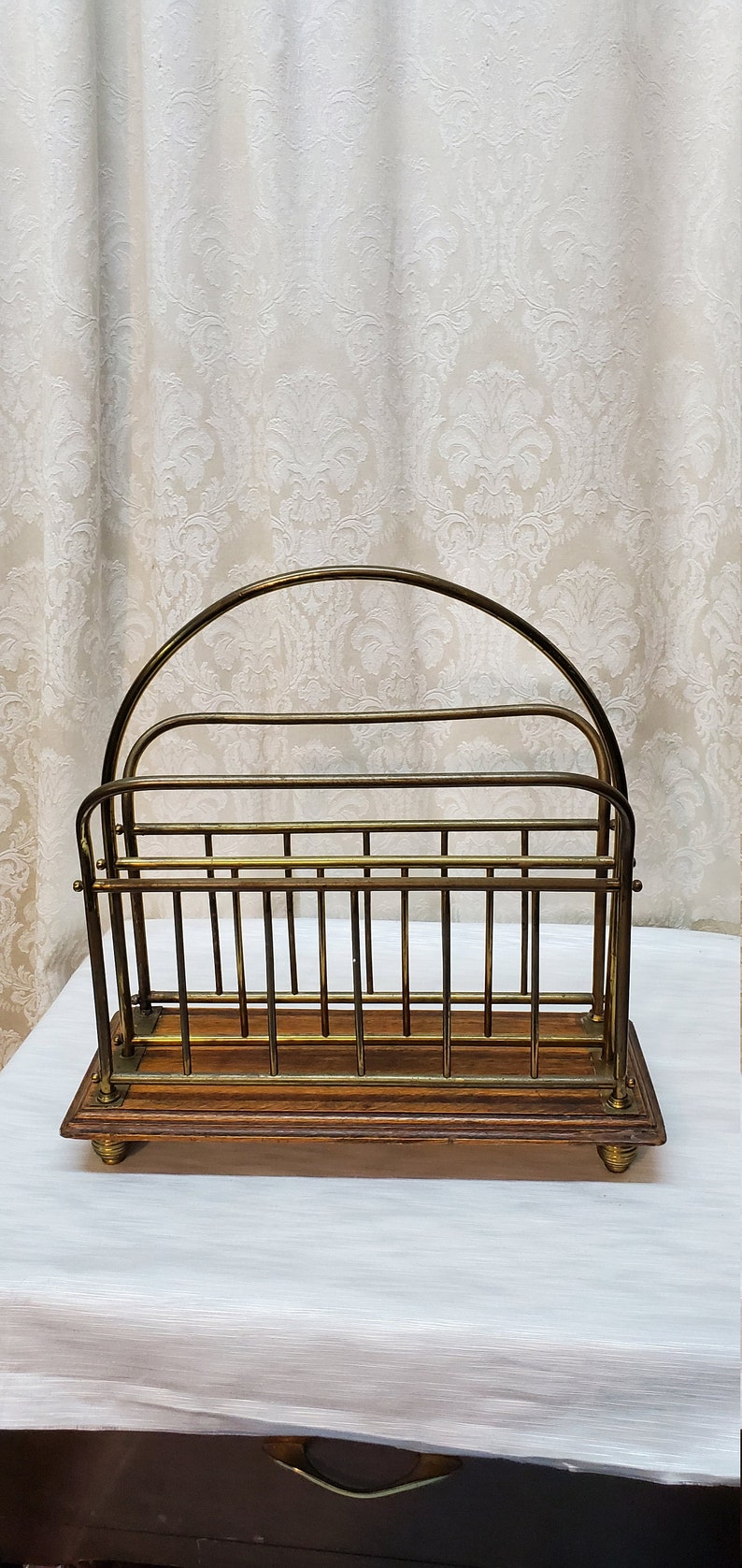 Oak & Brass Hotel Magazine/newspaper Rack/holder/carrier. 3 - Etsy