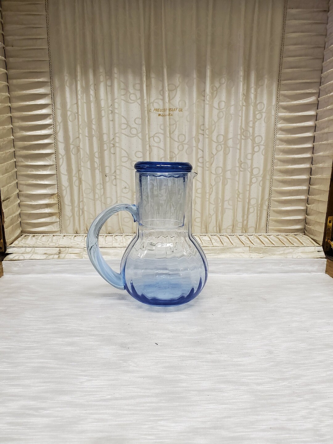 Guest Set, Tumble Up, Sapphire Blue Pitcher W/applied Handles, Spout ...