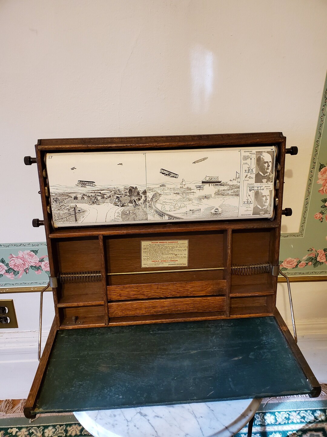 Ca. 1919 Childs Learning Center, Table Top With Chalkboard and Lessons ...