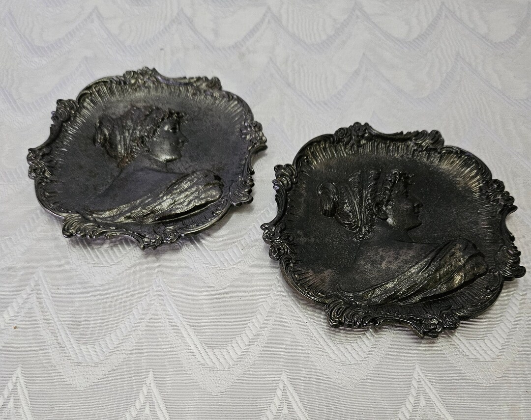 Tavern Tip Trays, Cast Iron, Profile Bust of Lady, 5 Dia. - Etsy