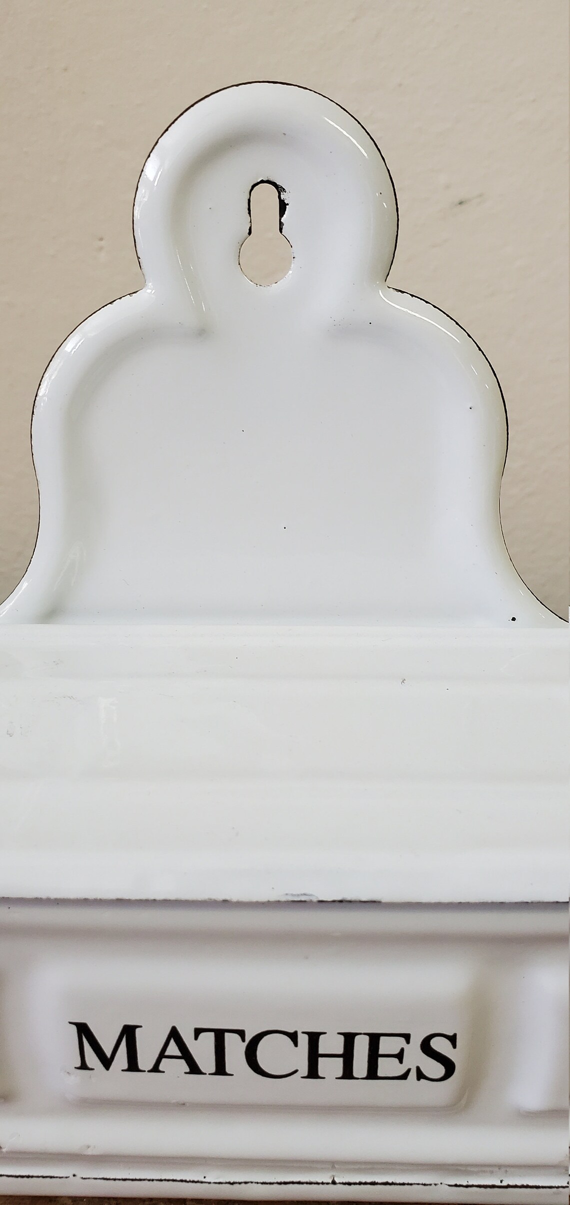 Quality Tin MATCHES Wall Mount or Table Top White Enameled - Etsy