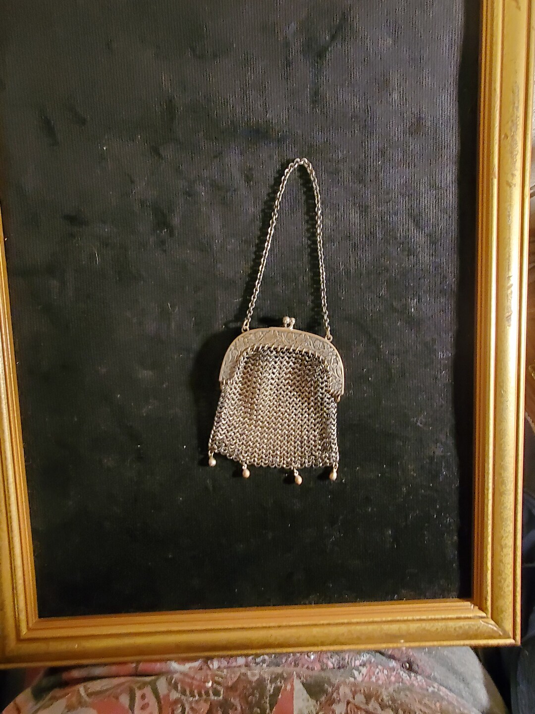 Chain Mal Mesh Coin Purse, Silver Plated, Embossed Clasp, 8 Wrist Chain ...