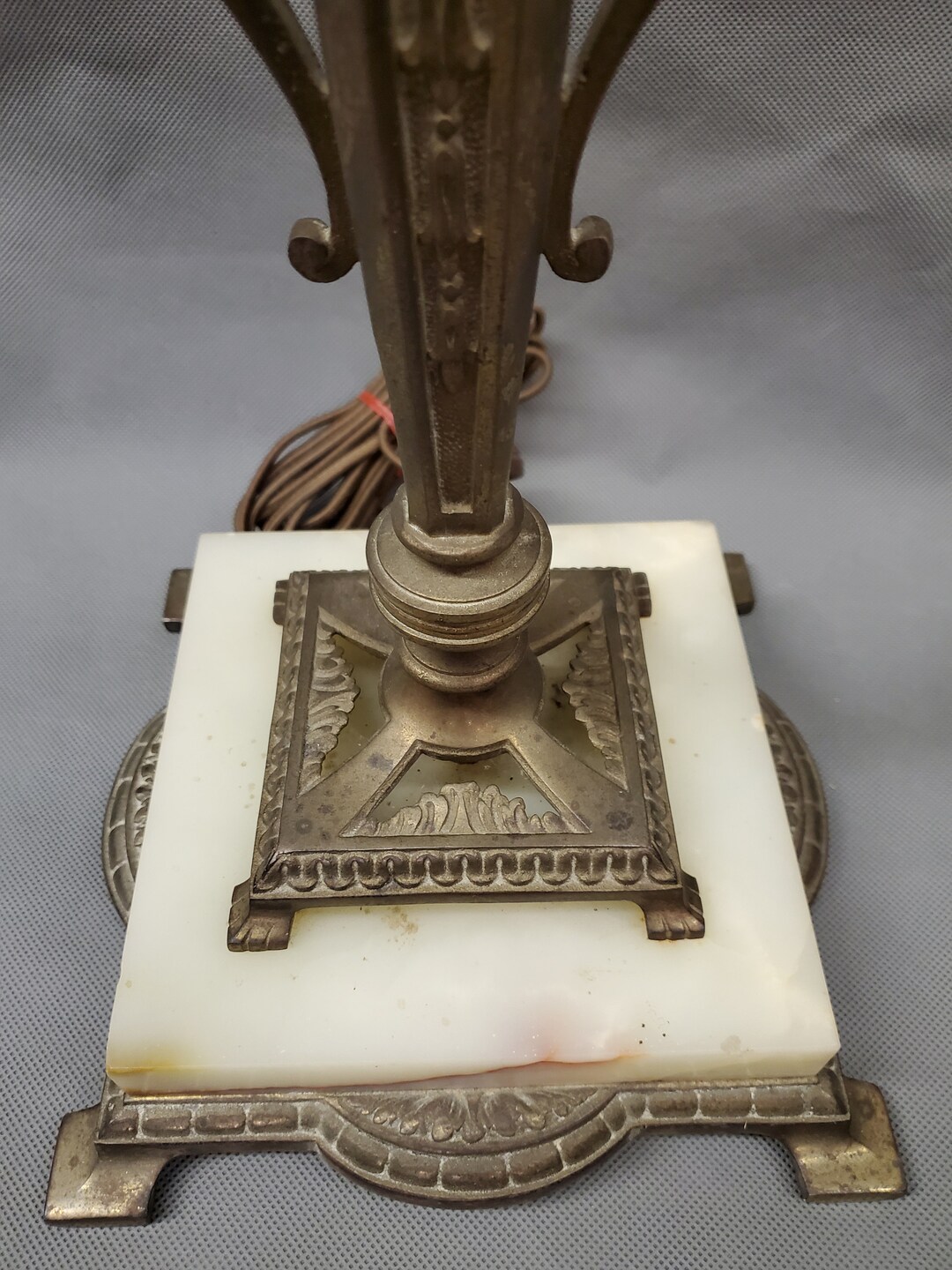 Dual Cluster Pull Chain Floor Lamp, 1010 Square Marble Base, New Brown ...