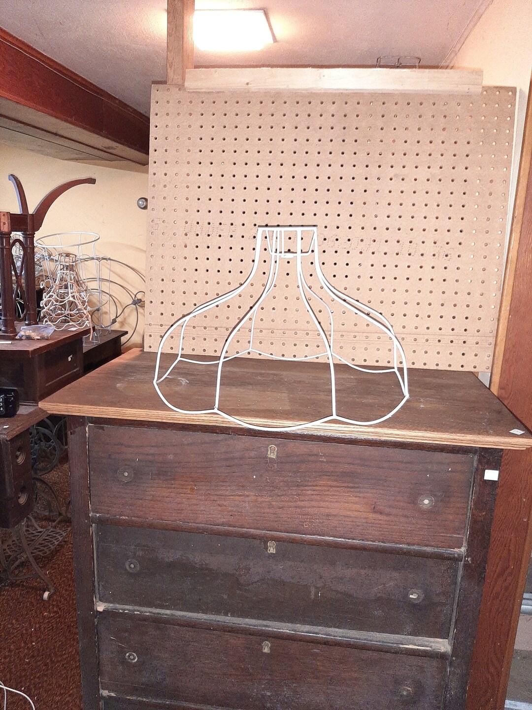 Lamp Shade Frame, Medium Tiffany, 1.75 Recessed 3 Wire Spider, 8 Panel ...