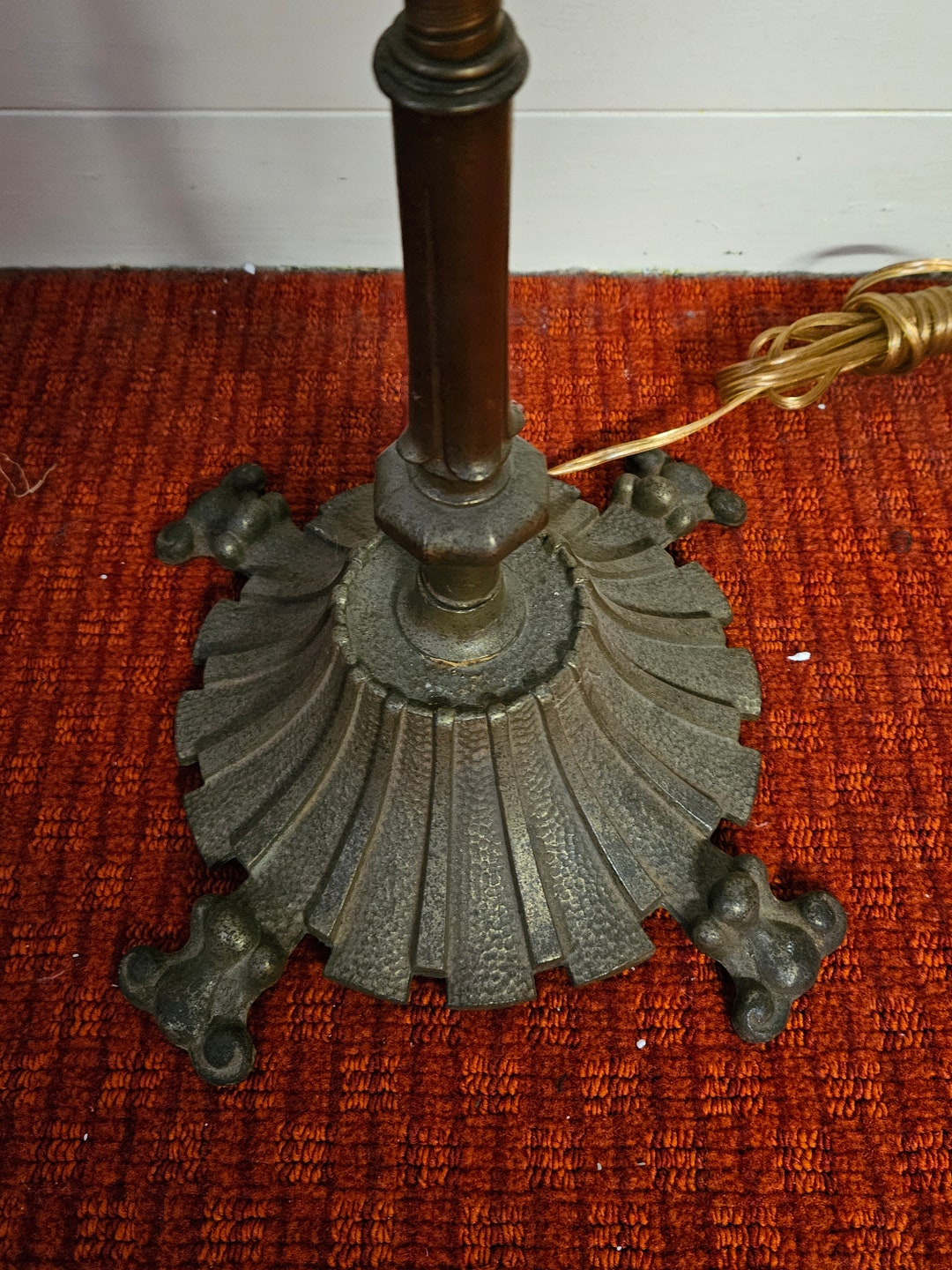 Dual Socket Floor Lamp, All Metal, Round Base With 4 Feet, New Wiring ...