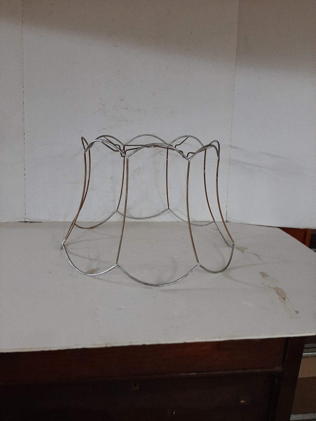 Table Lamp Shade Frame, .5 Recessed 4 Wire Spider, Top 11, Bottom 14.75 ...