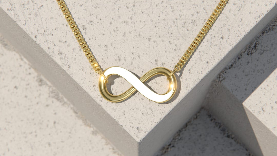 Solid 9ct Gold Infinity Pendant Necklace – Handcrafted & Customisable ...