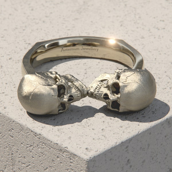 Mens Gold Skull Ring - Etsy UK
