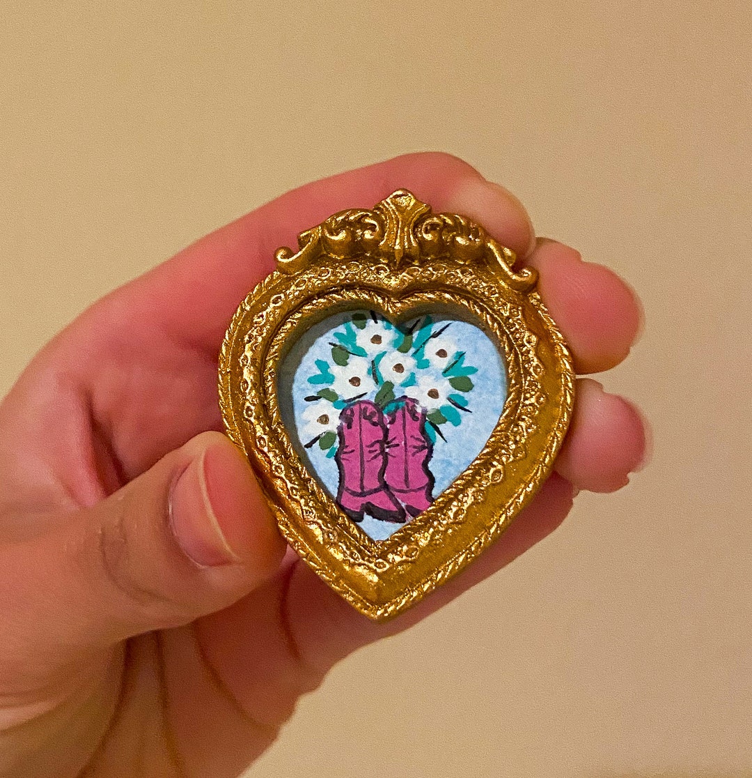 Hand-painted Floral Cowboy Boot Mini Magnet - Etsy