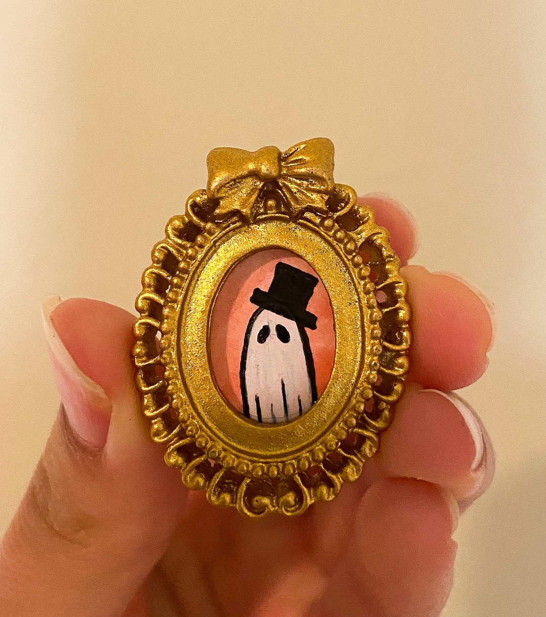 Hand-painted Fancy Ghost Portrait Mini Magnet - Etsy