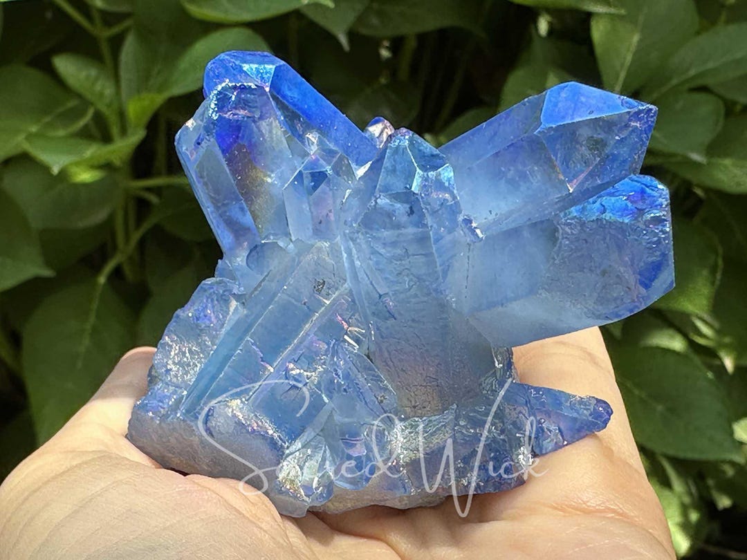 Real TANZINE AURA QUARTZ Cluster – Indigo Blue & Violet Crystal for ...