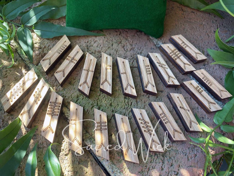Celtic Ogham Staves Handmade Sacred Oak Fire-etched for Divination ...