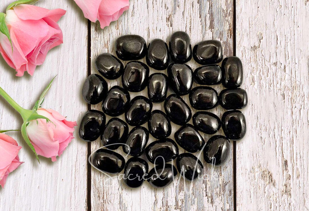 JET Natural Tumbled Stone for Protection, Grounding, Energy Clearing ...
