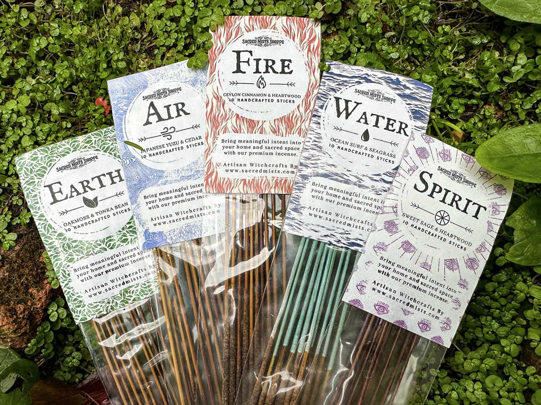 Elementals Incense Set Elemental Magick, Air, Earth, Fire, Water ...