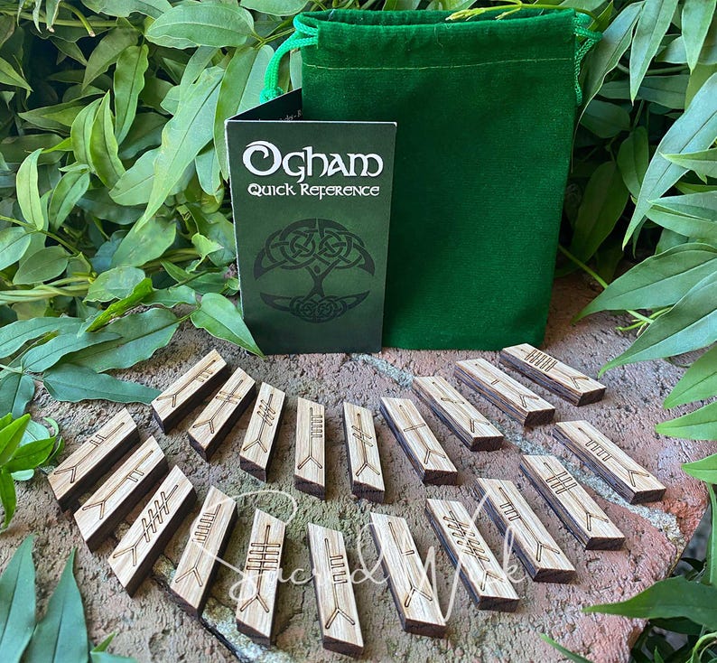 Celtic Ogham Staves Handmade Sacred Oak Fire-etched for Divination ...