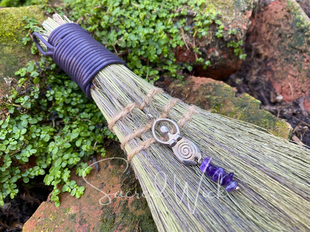 Goddess Besom Handmade Witch's Broom for Energy Clearing, Cleansing, Remove Negativity, Ritual ...