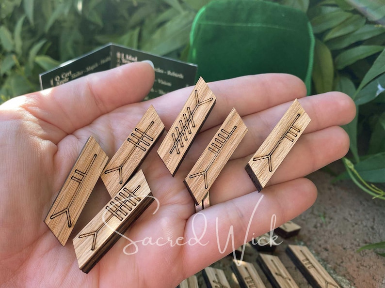 Celtic Ogham Staves Handmade Sacred Oak Fire-etched for Divination ...