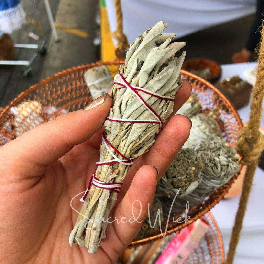 WHITE SAGE Smudge Small Torch Organic Stick for Smudging, Purification ...