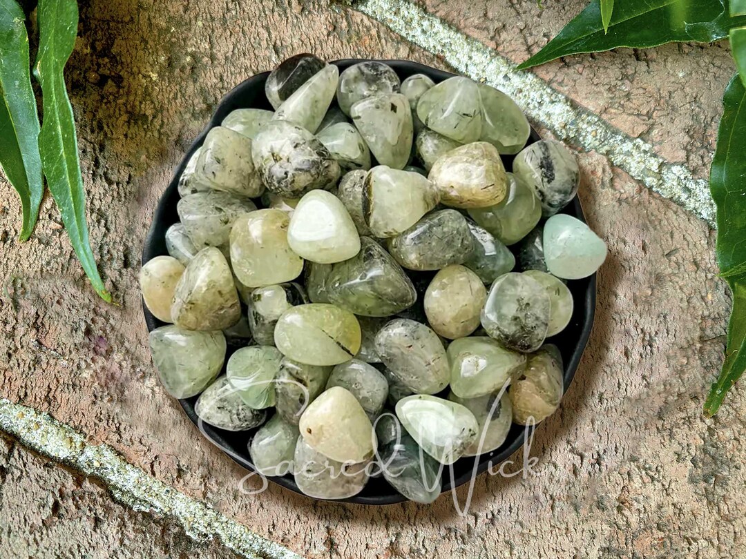 Prehnite Tumbled Crystal Natural Stone for Inner Peace, Healer's Stone ...