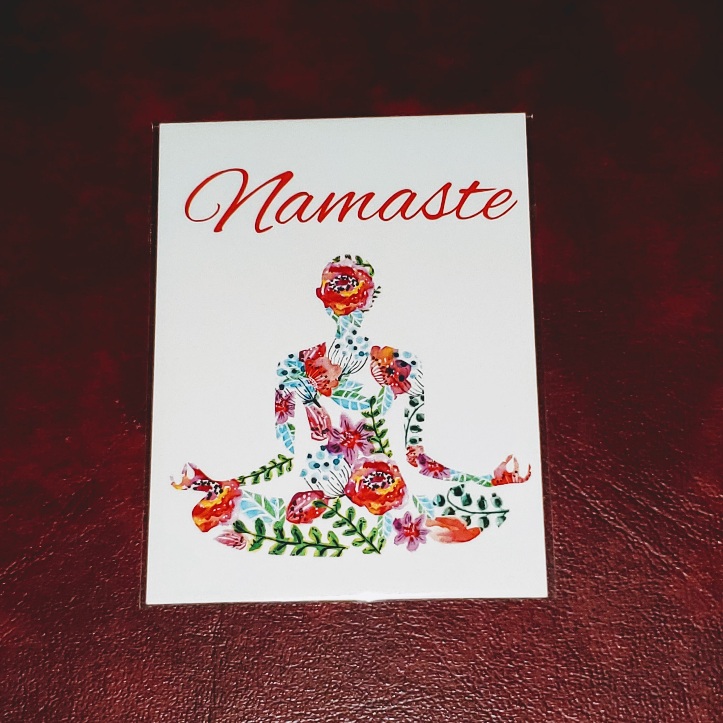 Namaste~yoga Magnet~lotus Yoga Pose~floral Watercolor Design~3" X 4 ...