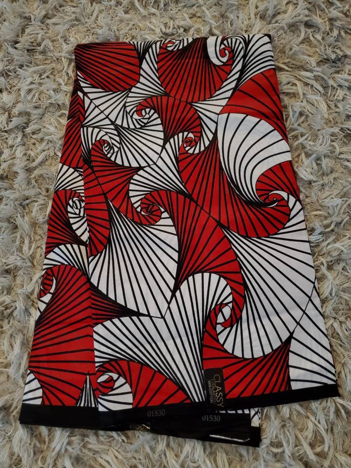 White And Red African Fabric Ankara Fabric African Clothing Etsy
