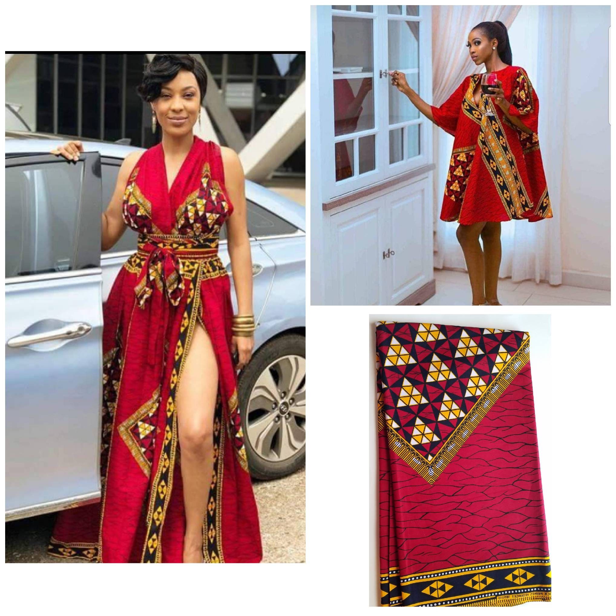 Red African Fabric Ankara Fabric African Clothing African Etsy