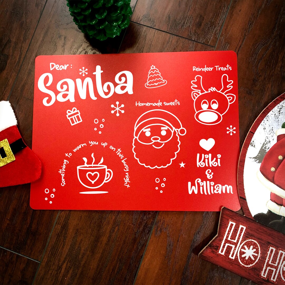 Santa Cookie and Milk Mat Personalized for Your Kid. Santa - Etsy