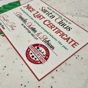 Official Letter From Santa Claus, Personalized NICE List Certificate ...
