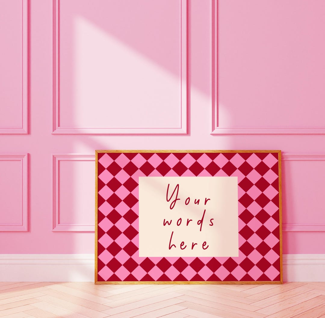Customised Landscape Checkerboard Wall Print : Dopamine Decor Funky Art ...