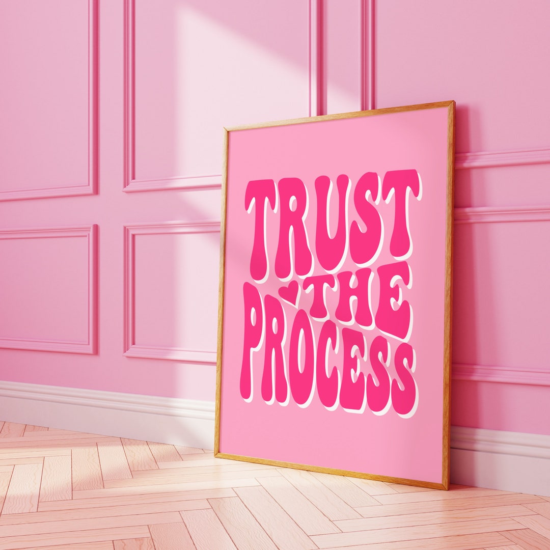 Trust the Process Wall Print Bubble Writing Typography Art Digital ...