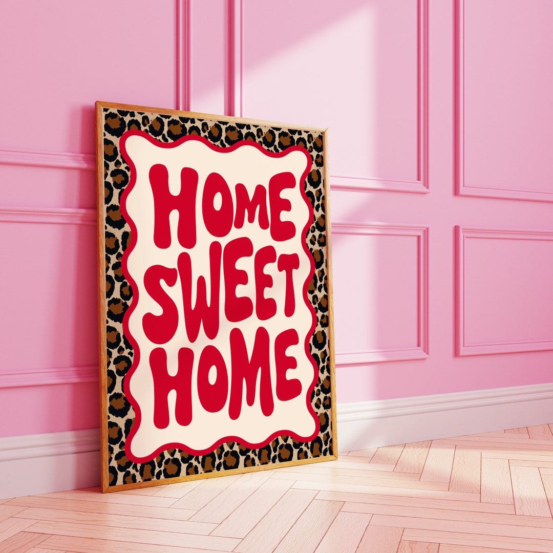Home Sweet Home | Leopard Print | Wall Art | A3 A4 8X10 A5 5X7 - Etsy