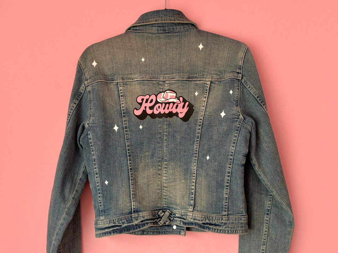 Howdy Repurposed Denim Jacket With Stars - Etsy