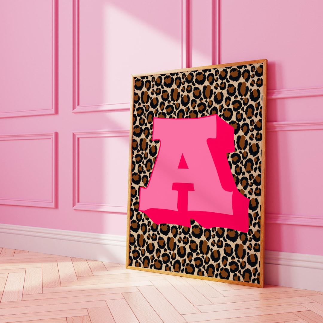 Leopard Print | Personalised Letter | Initial Wall Art | Customised ...