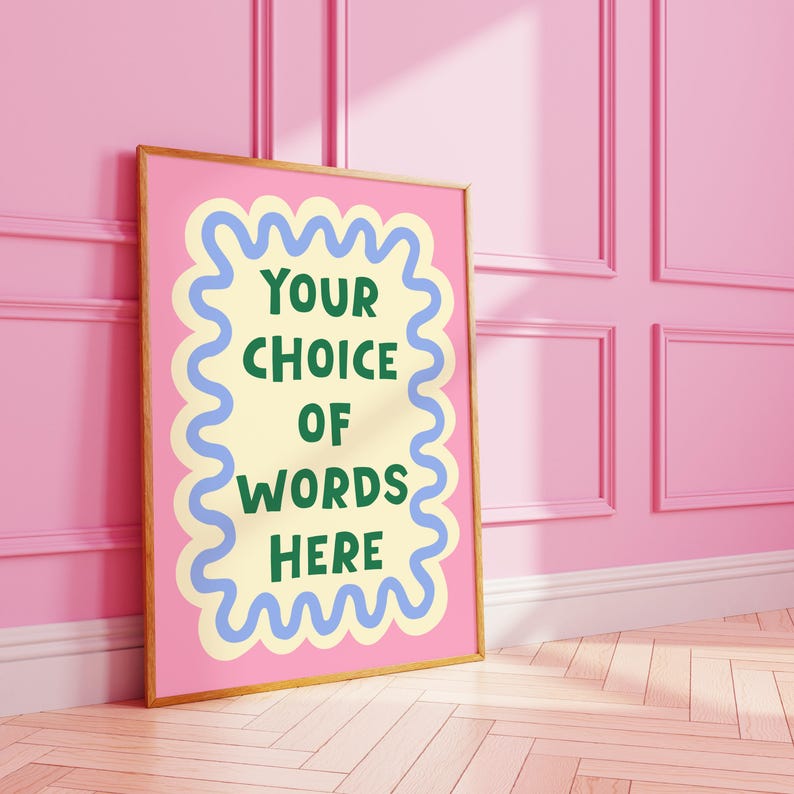 Custom Funky Wavy Word Art | Personalised Gift Print - Etsy