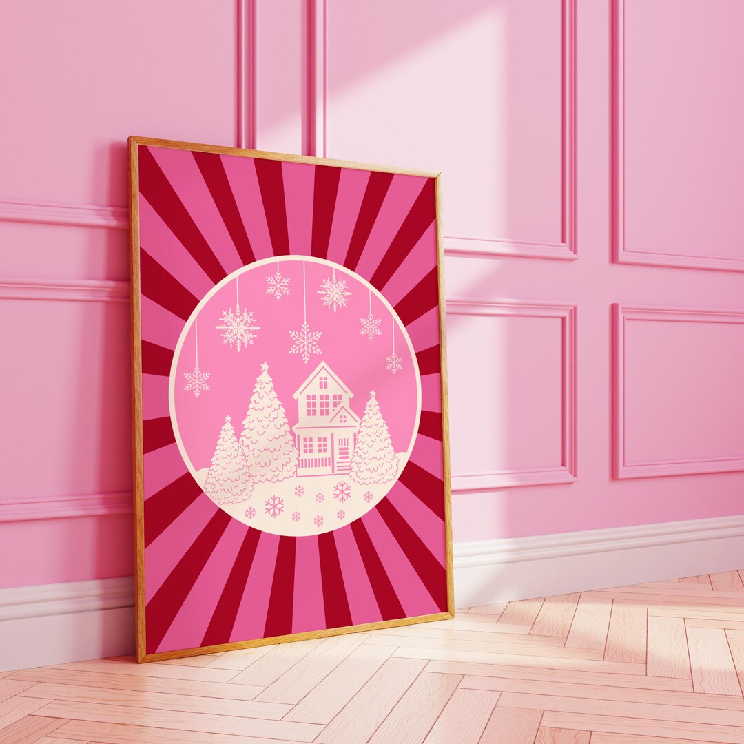 Funky Snow Globe Poster | Christmas Wall Print | Digital Art | Xmas ...