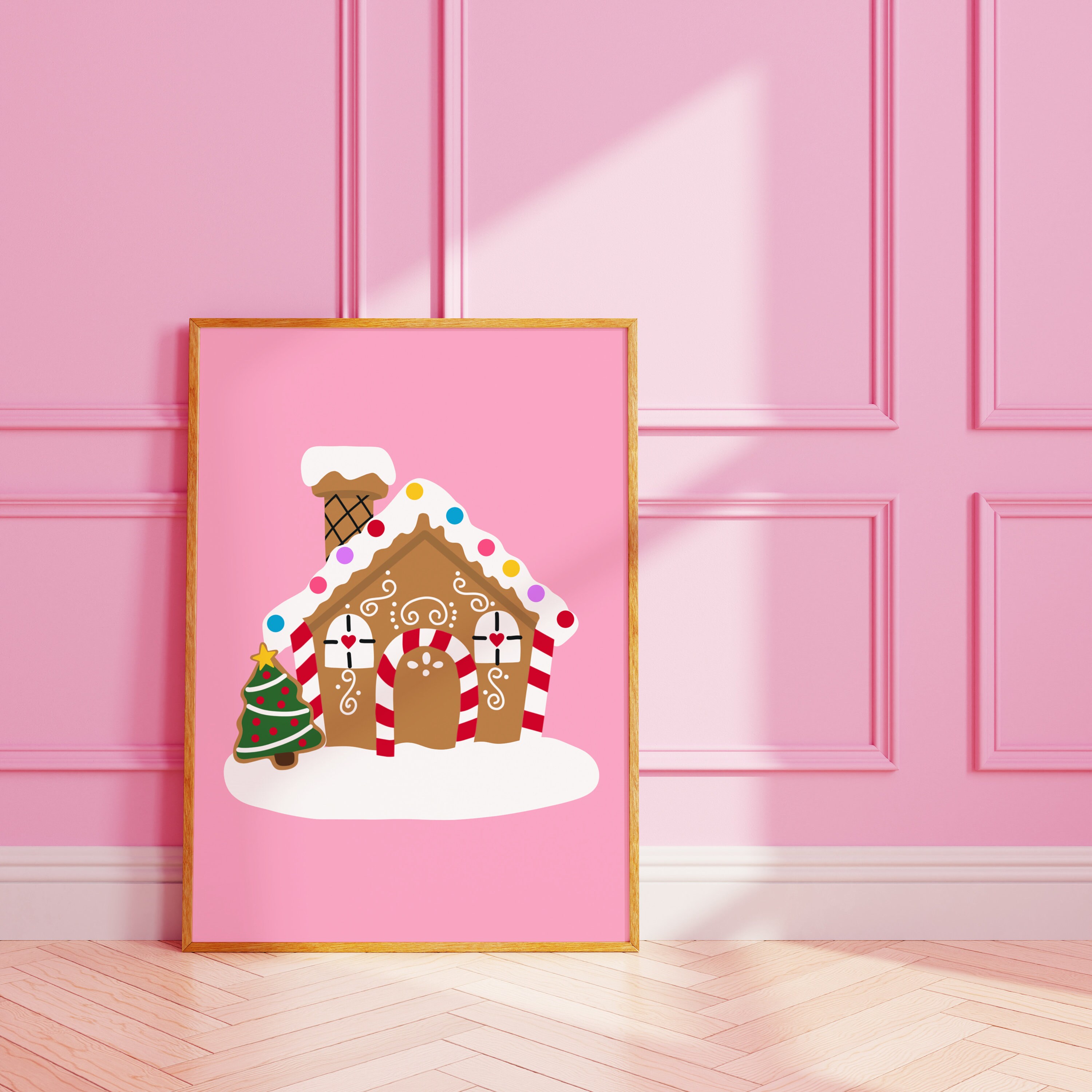 Gingerbread House | Christmas Wall Print | Digital Art | Xmas Decor ...