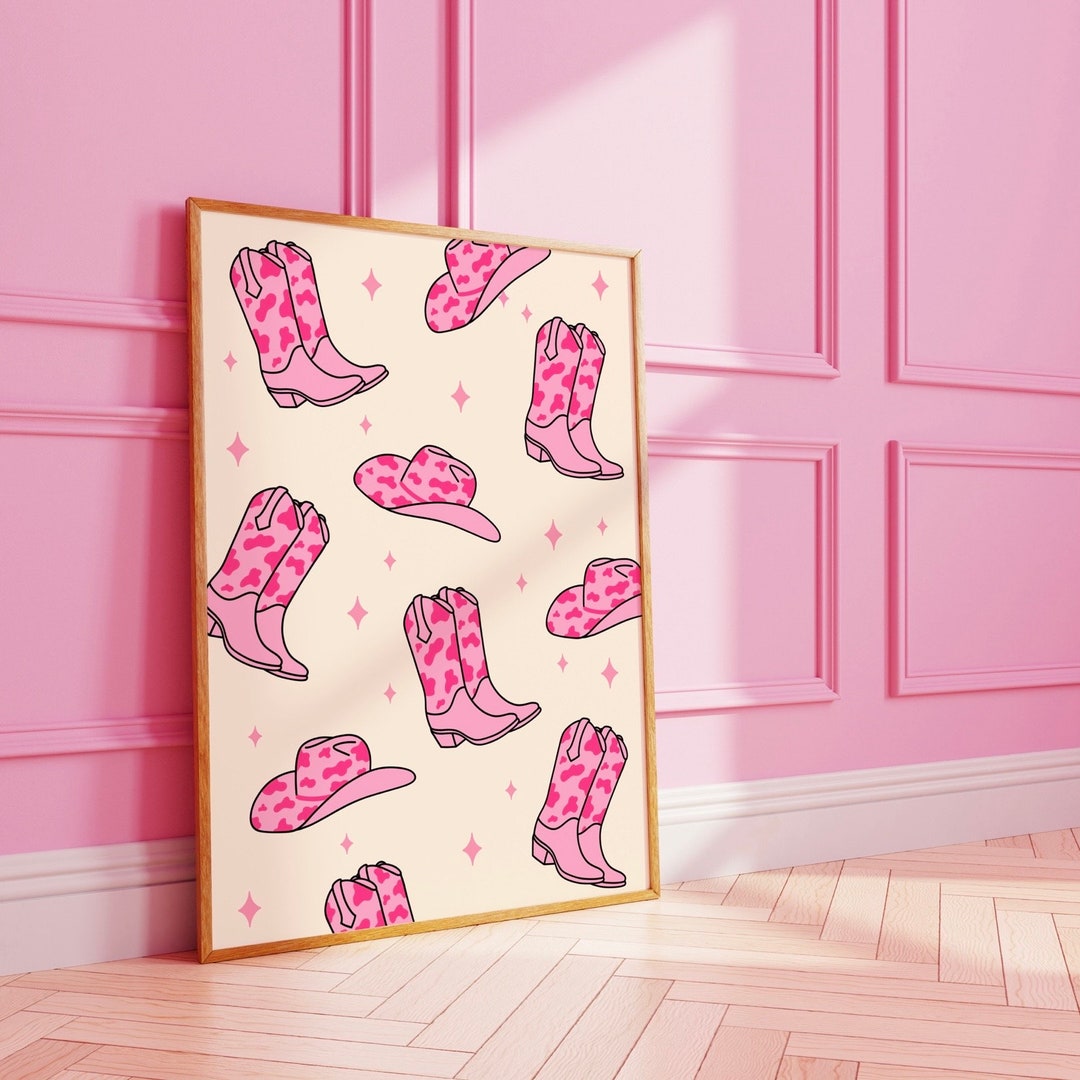 Cowboy Boots & Hats Print: Funky Western Wall Art - Etsy