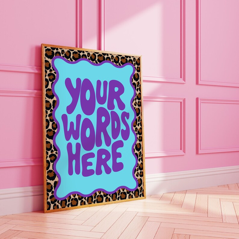 Custom Wavy Leopard Print | Wall Art | A3 A4 8X10 A5 5X7 - Etsy